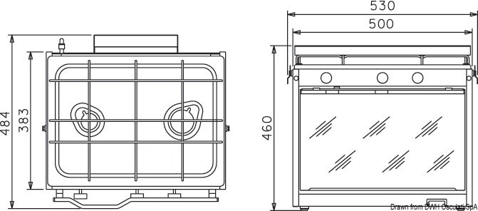 Cucina XL2 Techimpex 2 fuochi con forno Osculati 50.385.02 / 5038502 ...